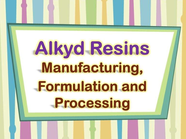 Alkyd Resins Manufacturing | Formulation & Processing