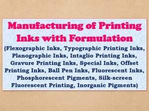 Manufacturing of Printing Inks with Formulation - Niir Project ...