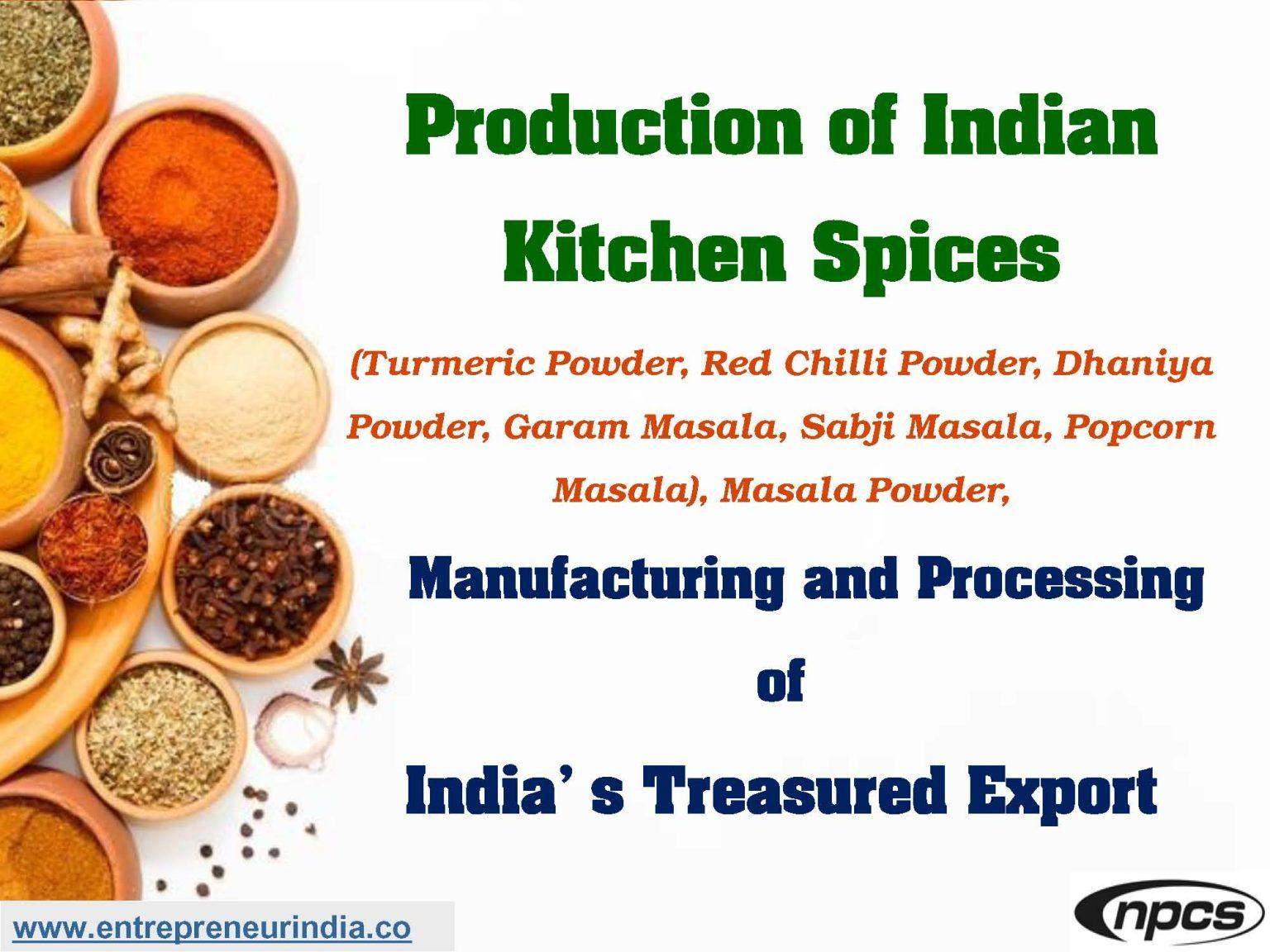 Production of Indian Kitchen Spices - Niir Project Consultancy Services